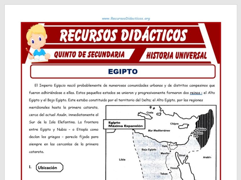 Egipto Resumen para Quinto de Secundaria – Recursos Didácticos 2025